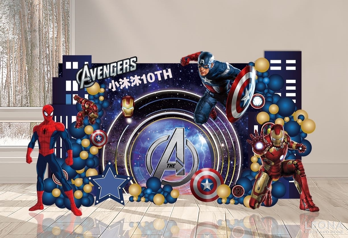 DPKP050 Blue Avengers Ironman Captain American Cut-out - Leona Party ...